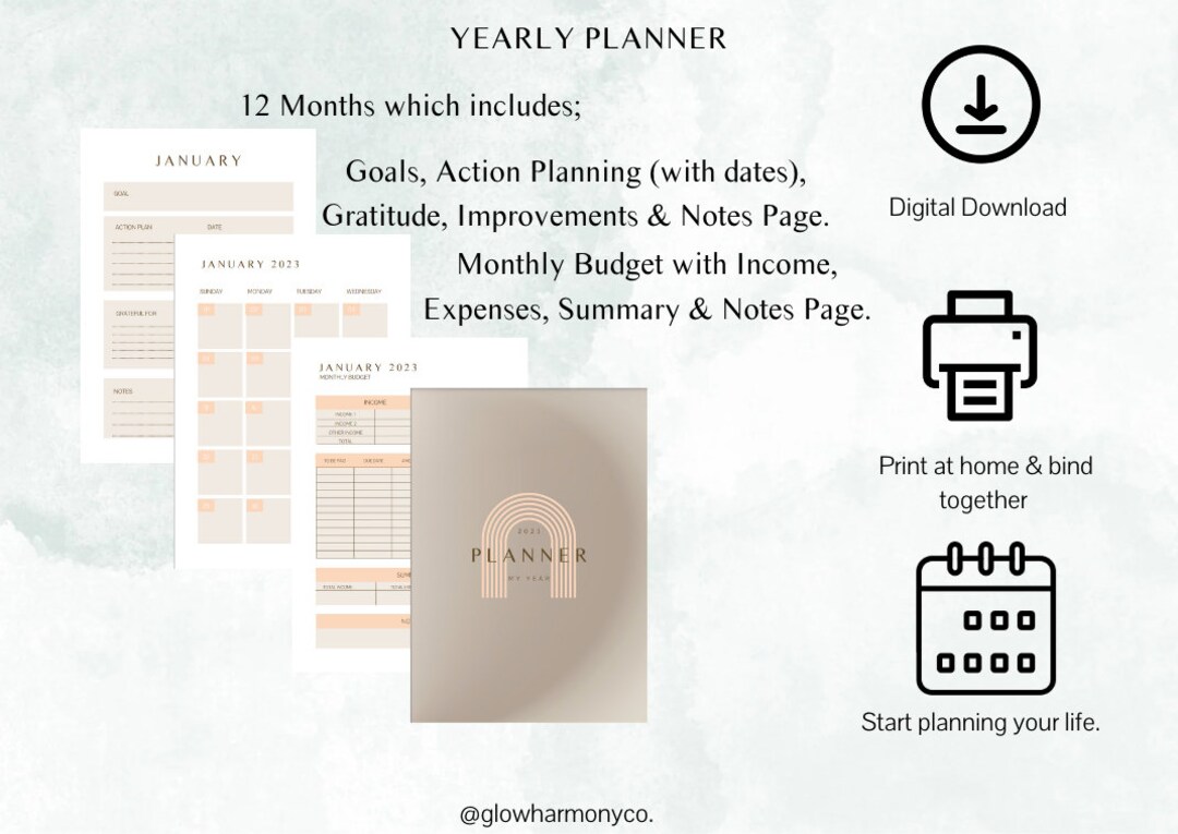 Yearly Planner 2023 52 Pages of Pure Planning - Etsy