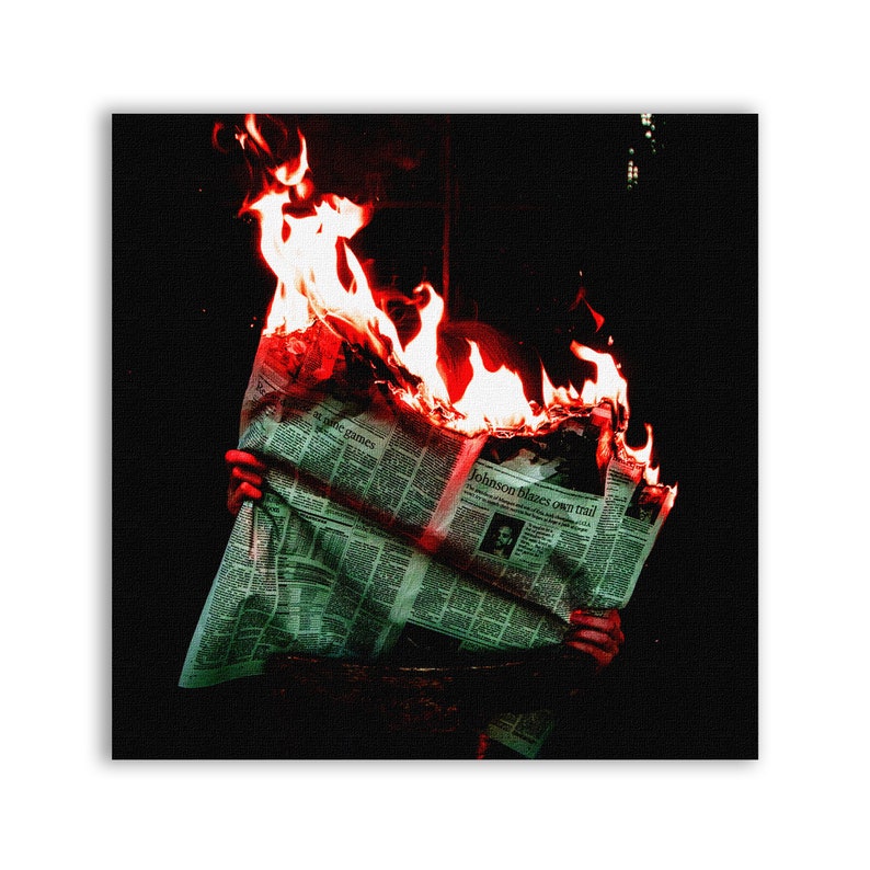 Burning Newspaper Patch - Etsy
