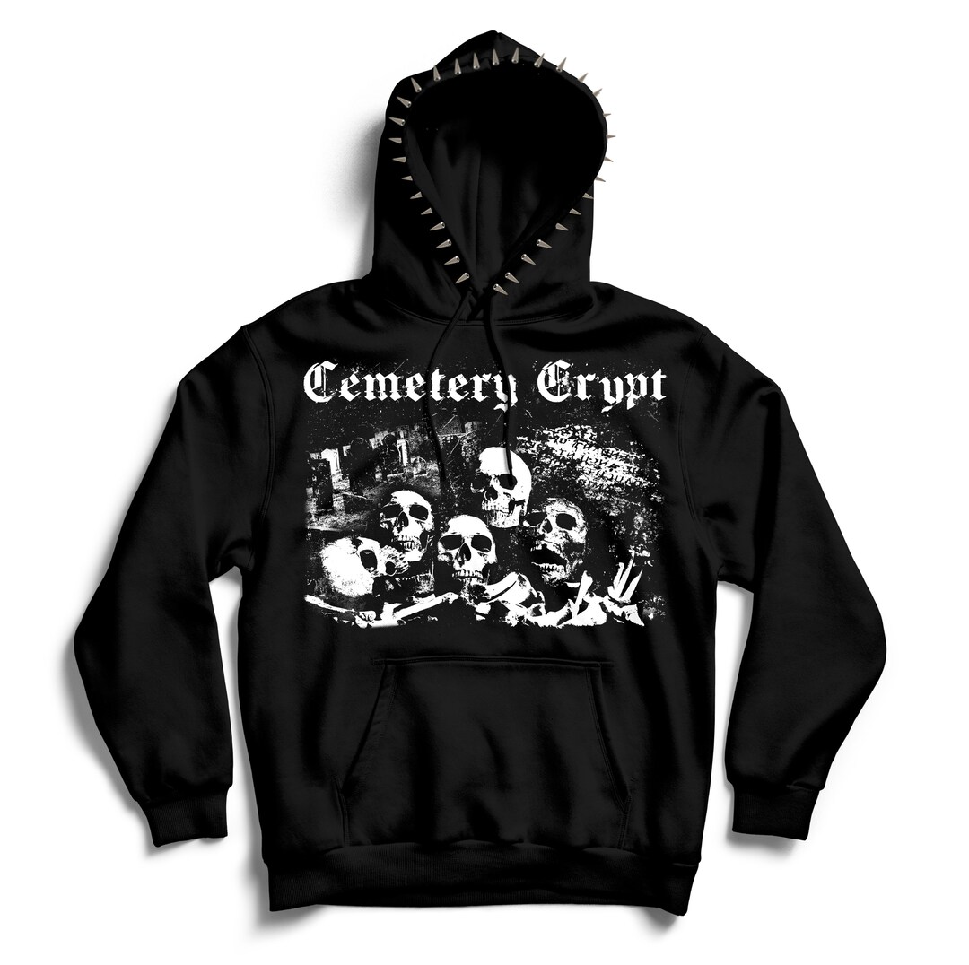 Coffin Spiked Hoodie - Etsy