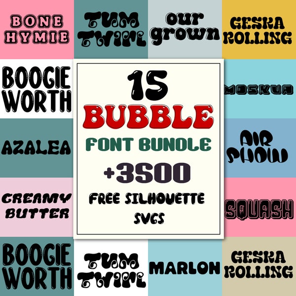 Bubble Letter Font - Etsy