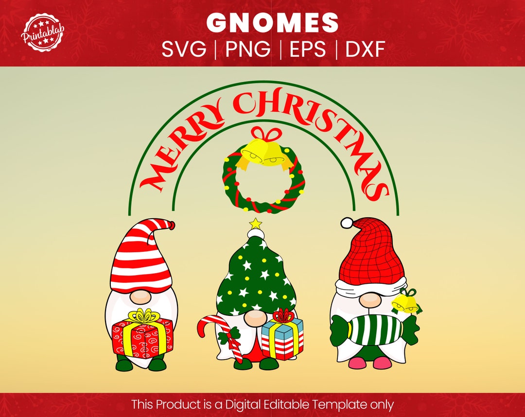 Christmas Gnome Svg Gnome Clipart Gnome Svg Merry - Etsy