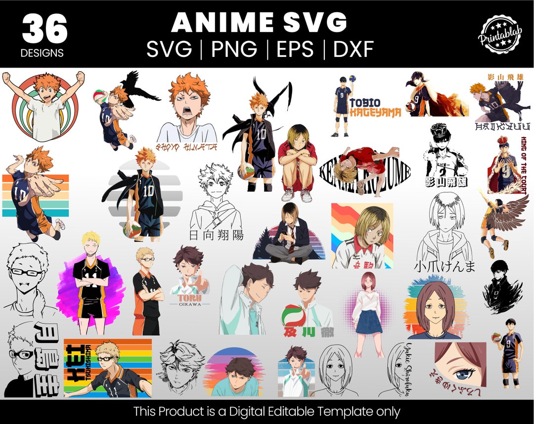 Anime Bundle Anime Merch Anime Bundle SVG Digital Down Load Japanese ...