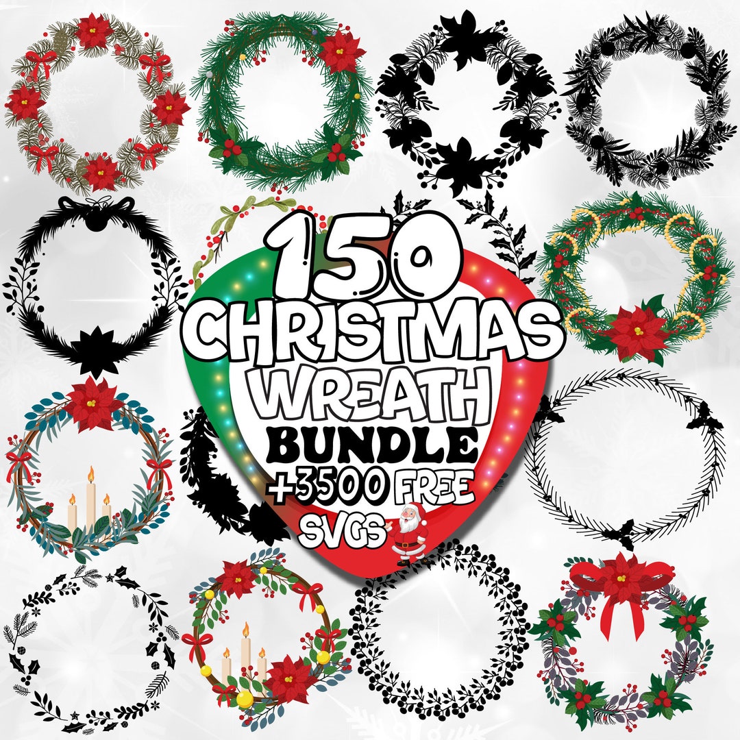 Christmas Wreath Svg Christmas Frame Svg Wreath Svg Christmas Wreath ...