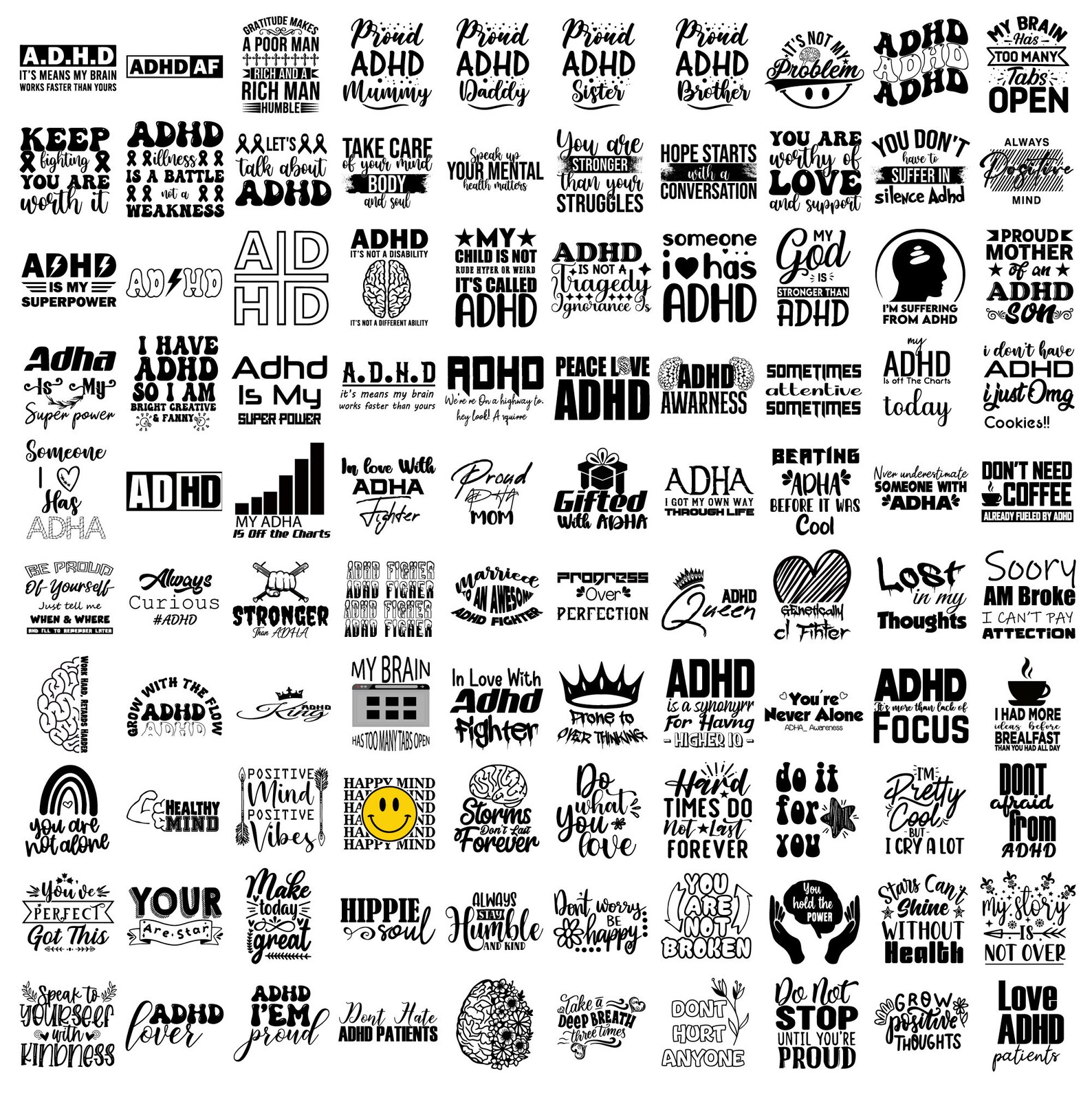 ADHD Svg Adhd Quotes Svg Adhd Png Adhd Svg Bundle Mental Health Svg ...