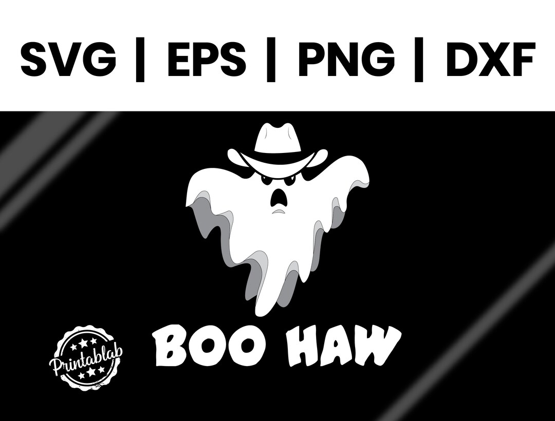 Boo Haw Svg Cute Ghost Svg Cowboy Hat Svg Retro - Etsy