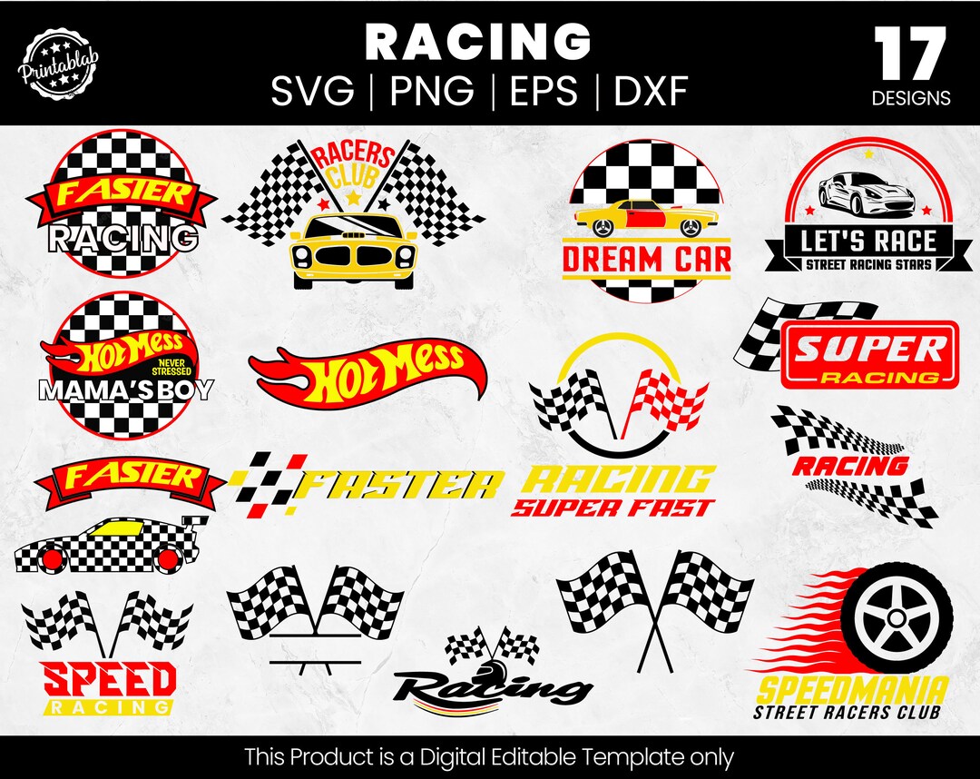 Racing Svg Bundle Racing Flag Svg Hot Mess Never Stressed Etsy Canada