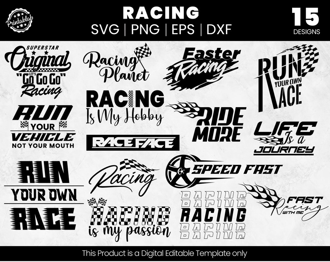 Racing Svg Bundle / Racing Flag Svg / Hot Mess Never Stressed Mama's ...