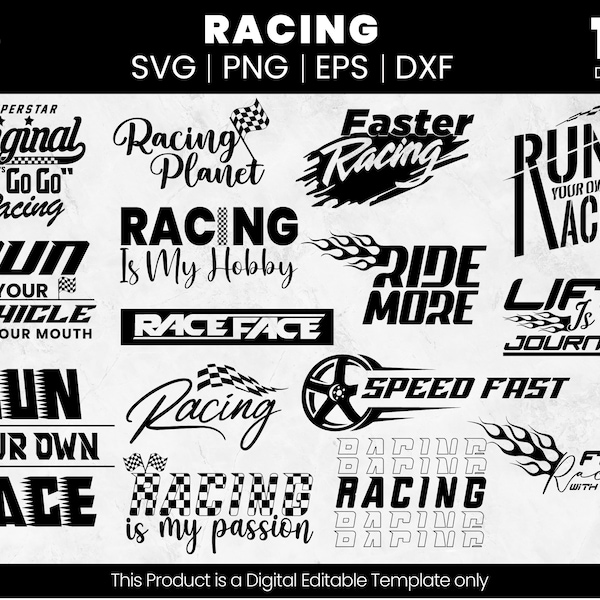 Car Racing Svg - Etsy