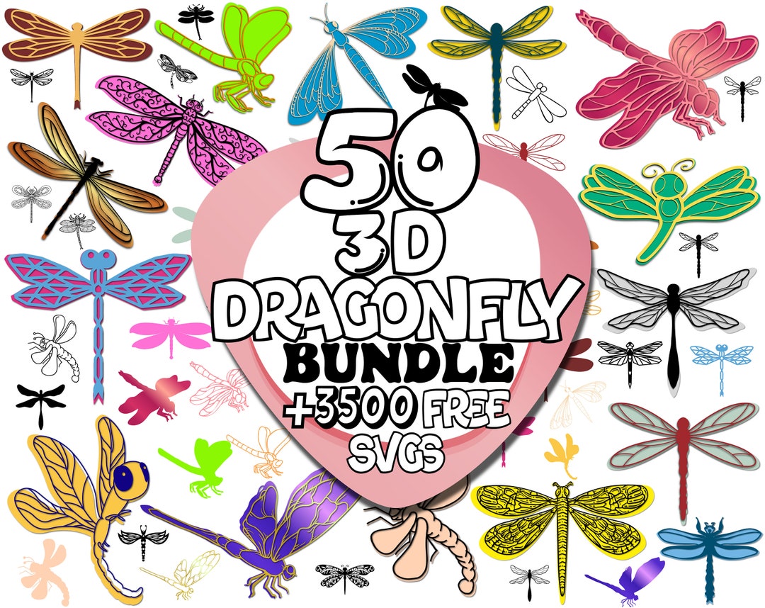 Dragonfly Svg DIY Dragonfly Svg Dragonfly Bundle Svg Dragonfly Template Svg Files for Cricut 3D ...