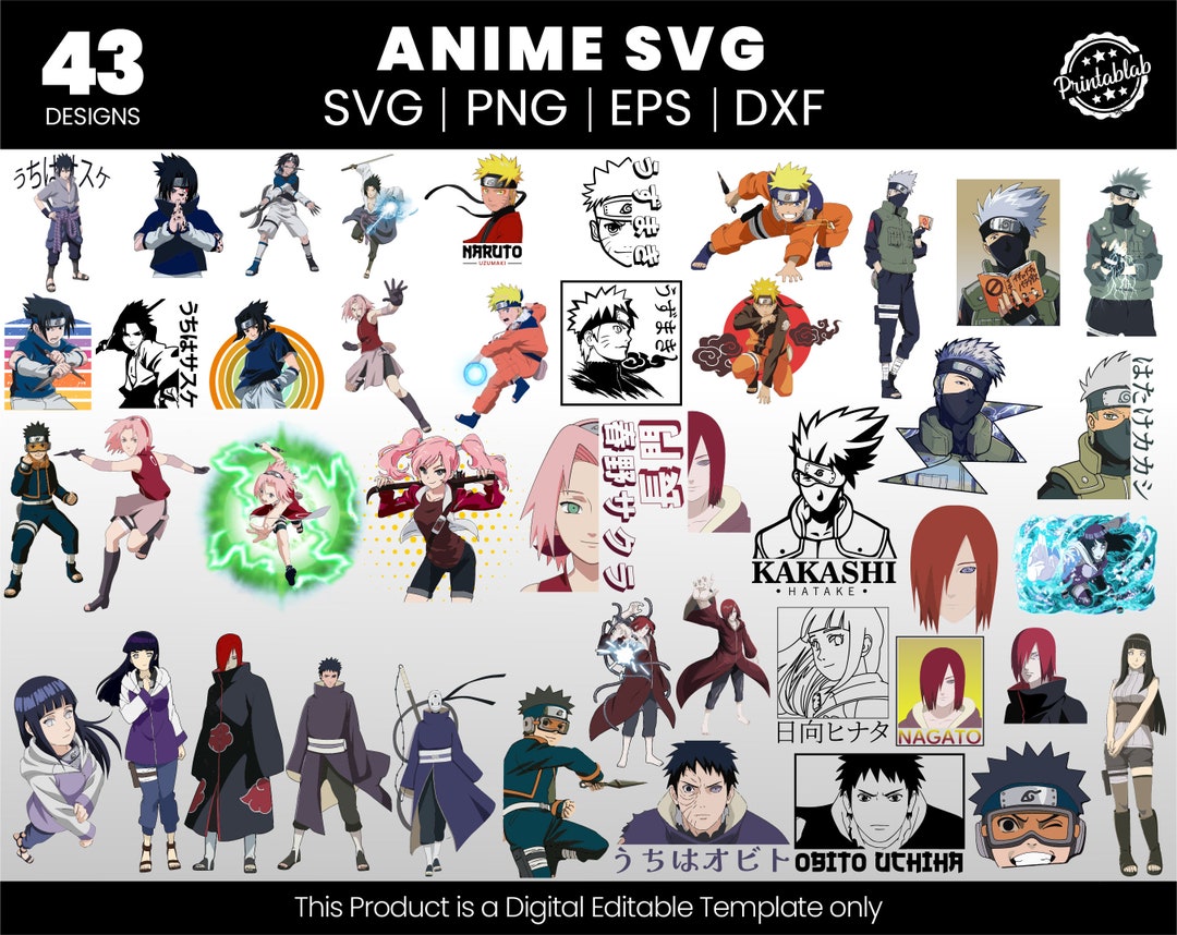 Anime Bundle Anime Merch Anime Bundle SVG Digital Down Load Japanese ...