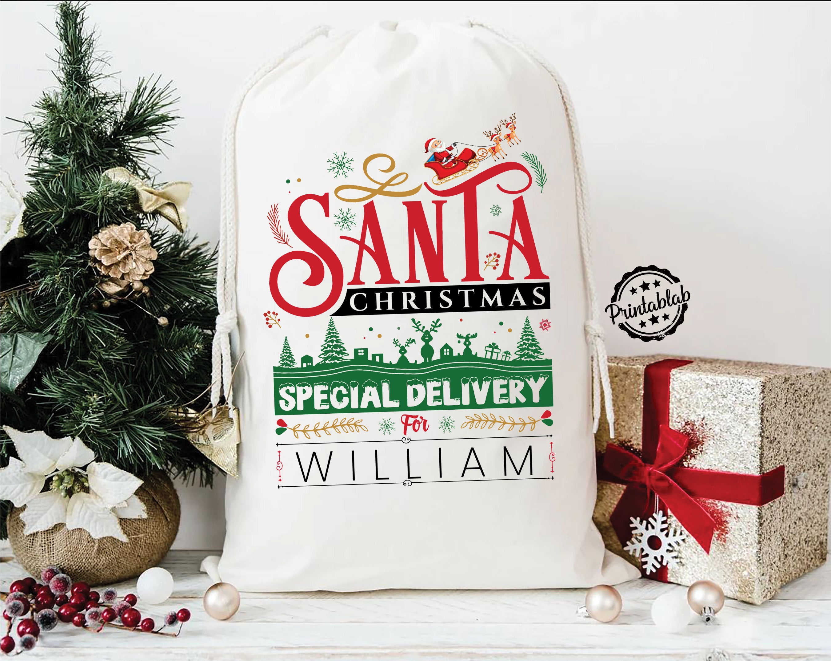 Santa Sack SVG Bundle Santa Gift Bag Svg North Pole Svg - Etsy