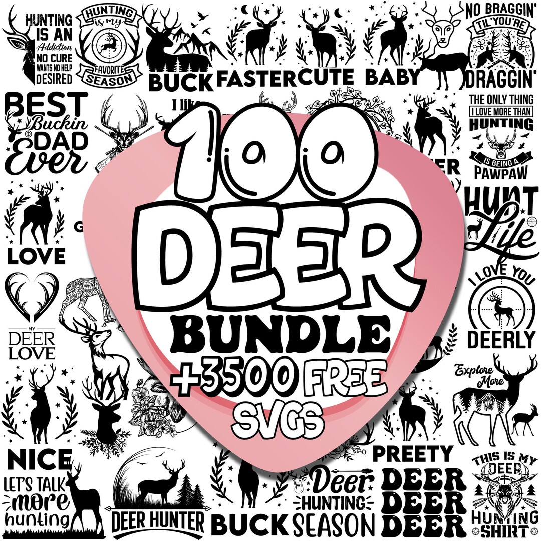 Deer Bundle Svg Deer Svg Deer Png Nature Deer Svg File Mountains Svg ...