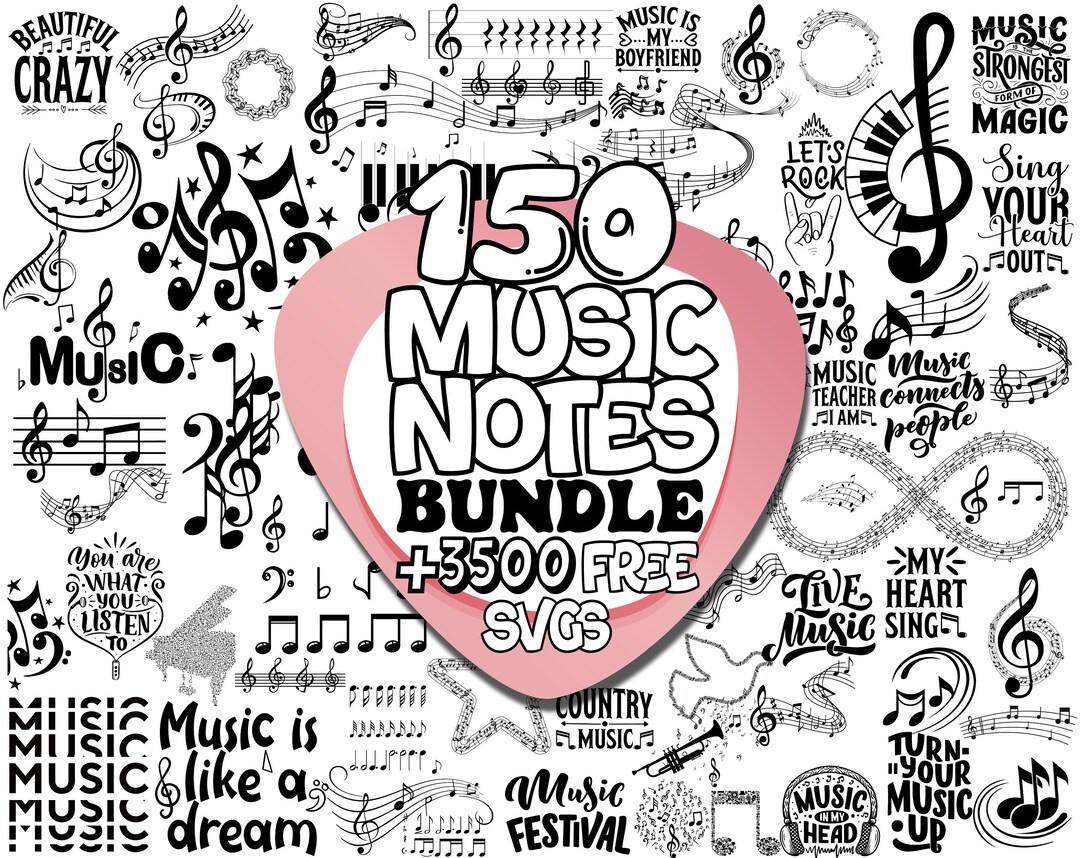 Music Notes Svg Guitar Note Svg Musical Notes Clipart Music Lover Music ...