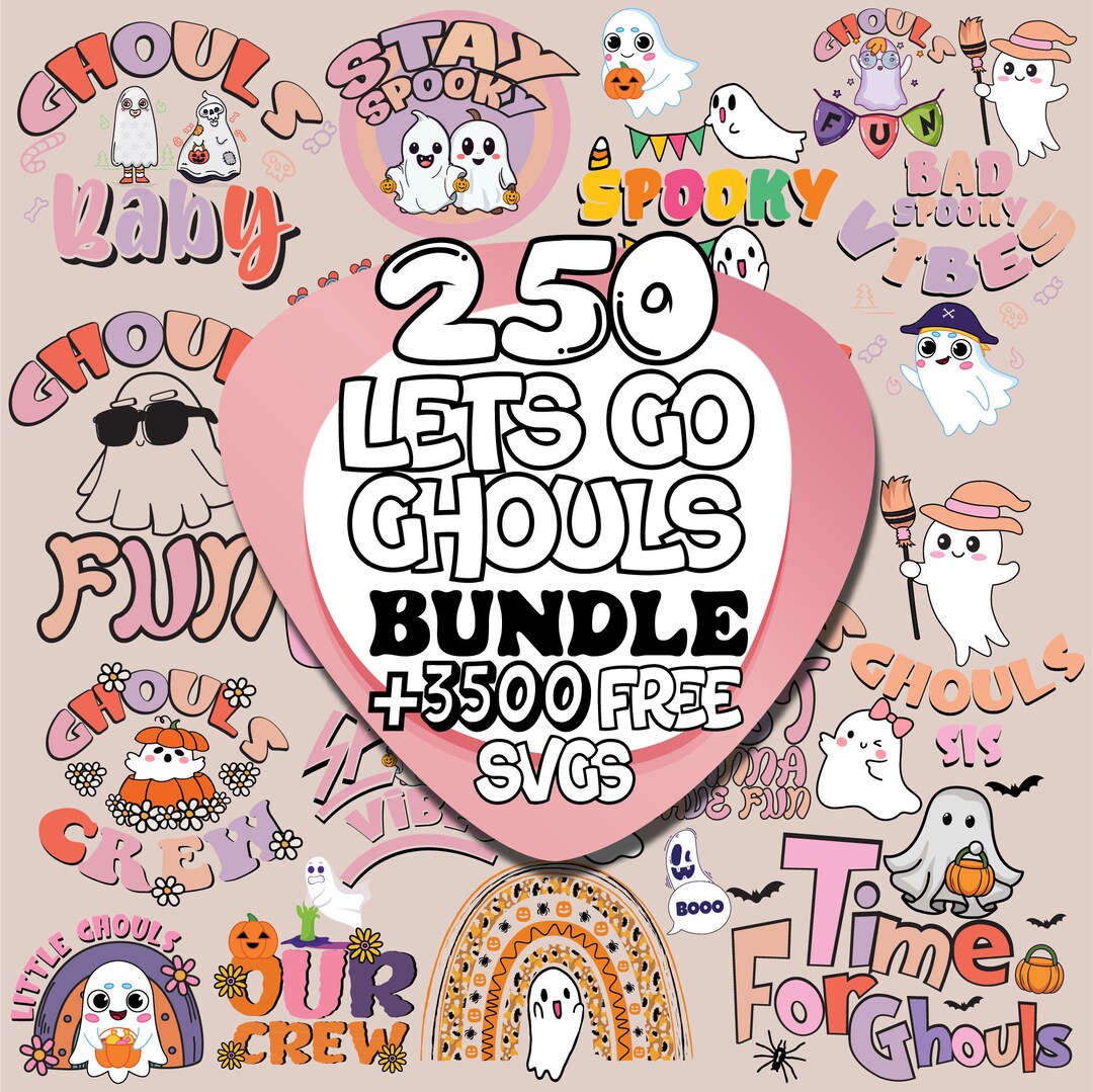 Lets Go Ghouls Png Lets Go Ghouls Svg Retro Pink Halloween Png Cute ...