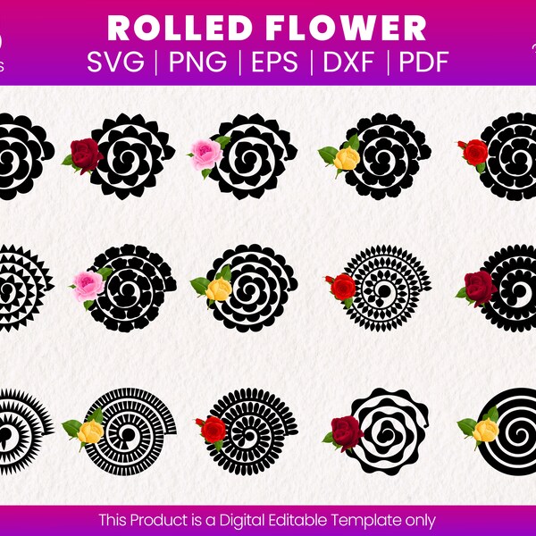 Rolled Flower Svg - Etsy