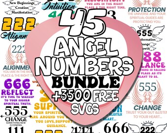 Angel Numbers SVG Bundle Angel Aesthetic SVG Spiritual - Etsy