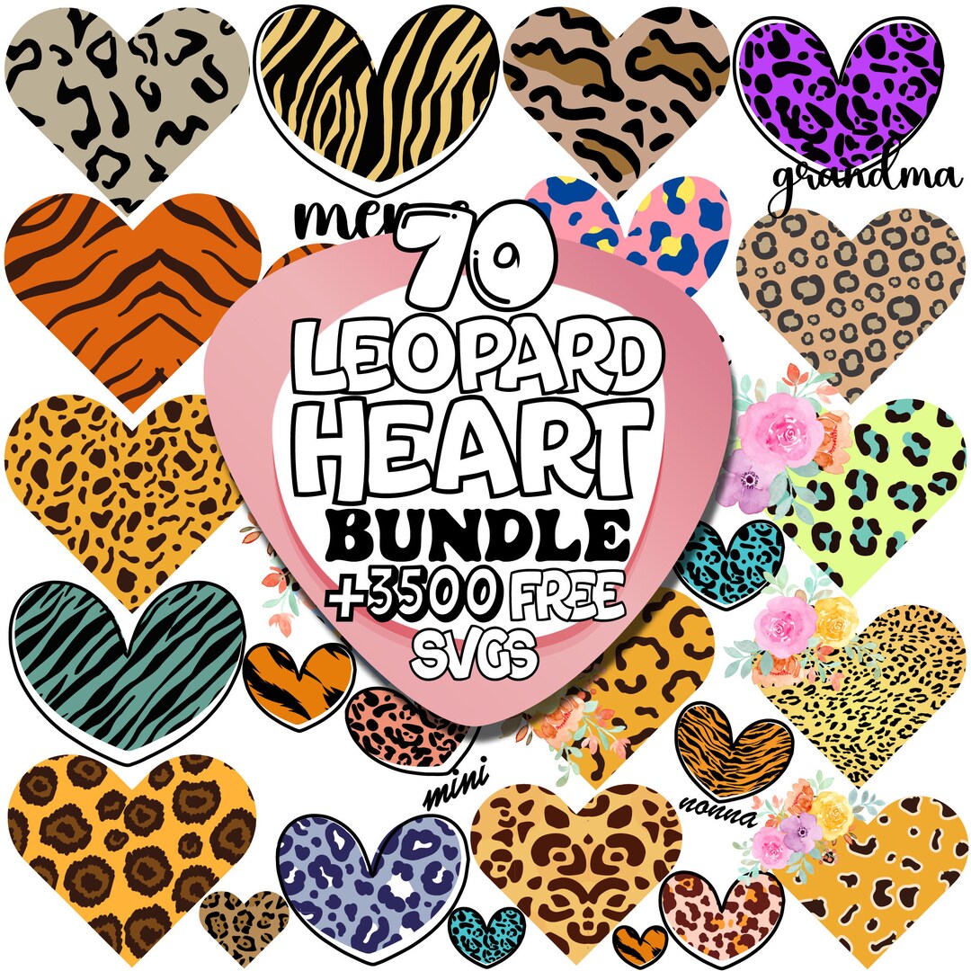 Leopard Heart Png Leopard Pattern SVG Files Cheetah Heart Leopard ...