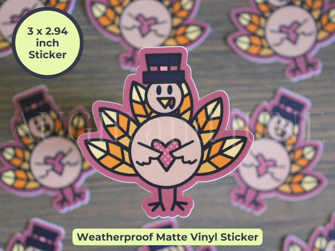 Turkey Love Sticker, Turkey Sticker, Cute Turkey Fall, Thanksgiving ...
