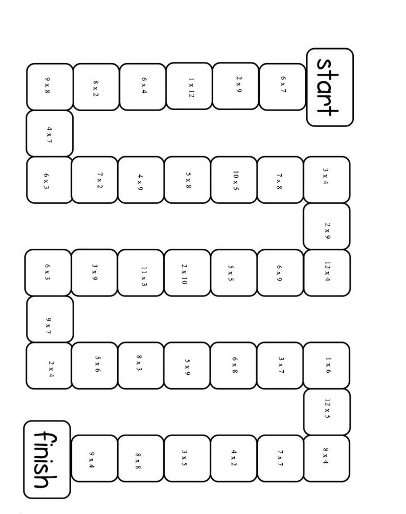 Multiplication Board Game - Etsy