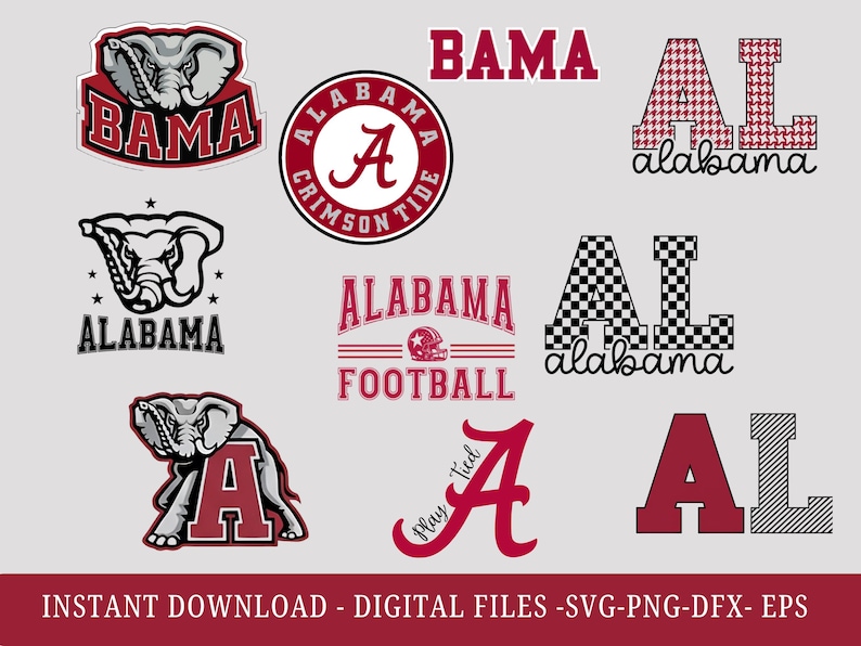 Alabama Svg PNG Bundle | Roll Tide SVG | Alabama Football SVG | Alabama ...