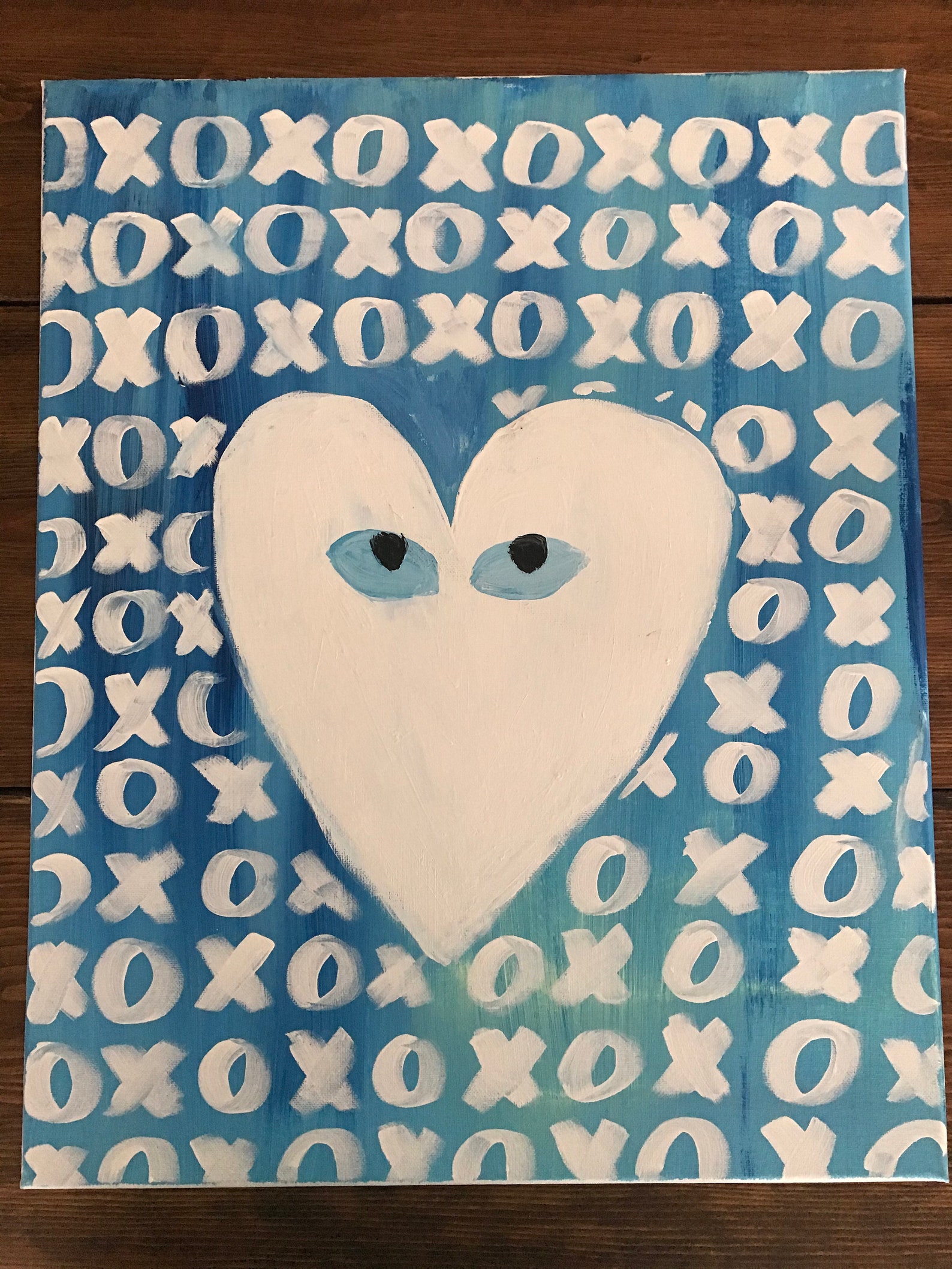 Preppy Heart Painting | Etsy