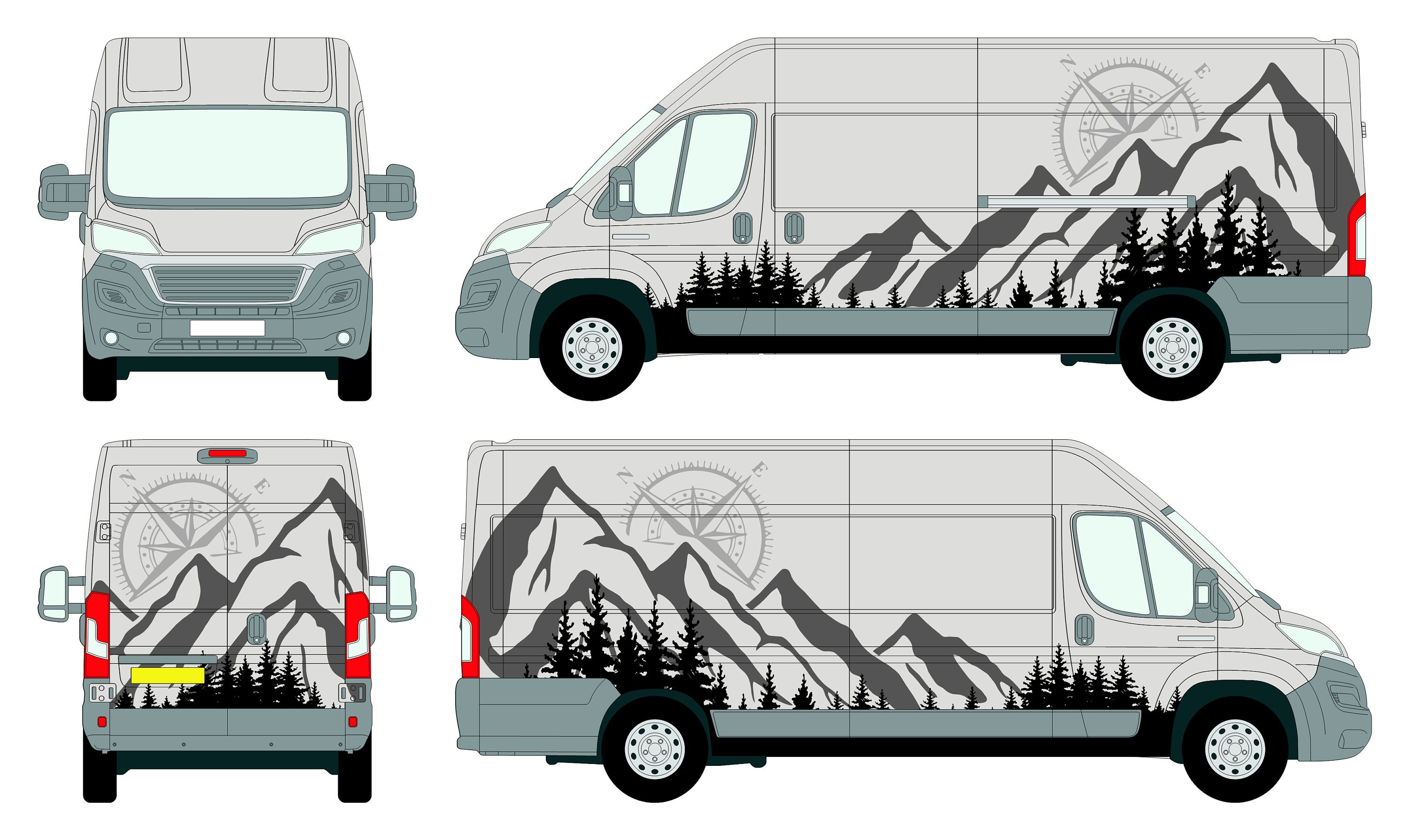 No.1134 Universal Fitting Motorhome Caravan Graphics Decals Stickers ...