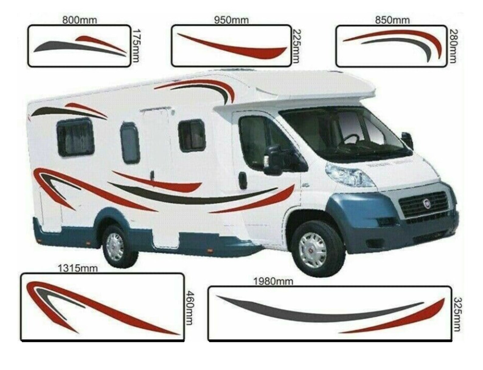 No.727 Universal Fitting Motorhome Caravan Graphics Decals Stickers ...