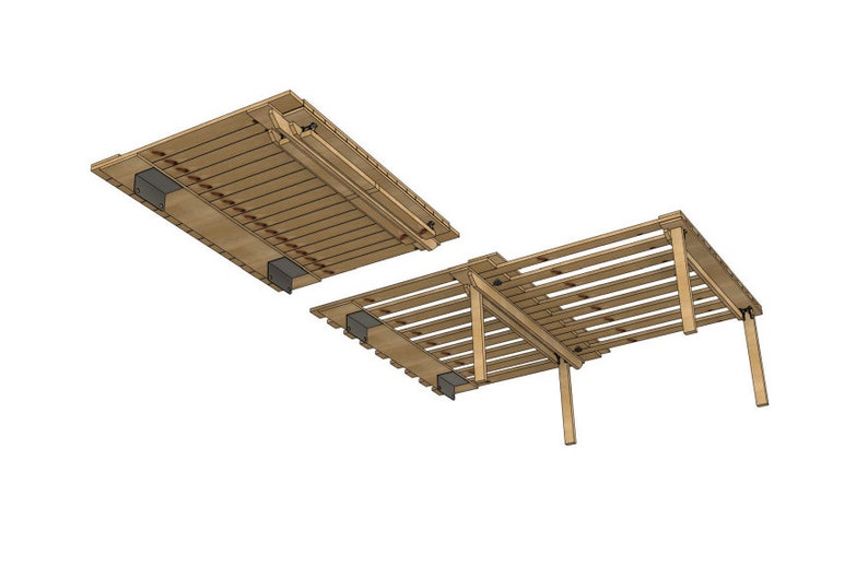 Camper Van Pull Out Sofa Bed Plans, Pull Out Couch Plans, Illustration ...