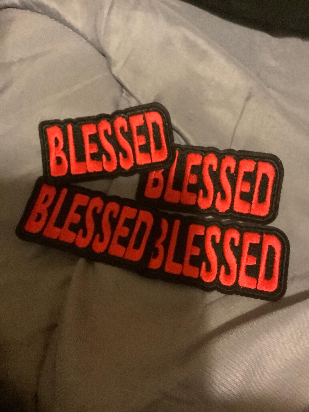 Small BLESSED Chenille Patches - Etsy