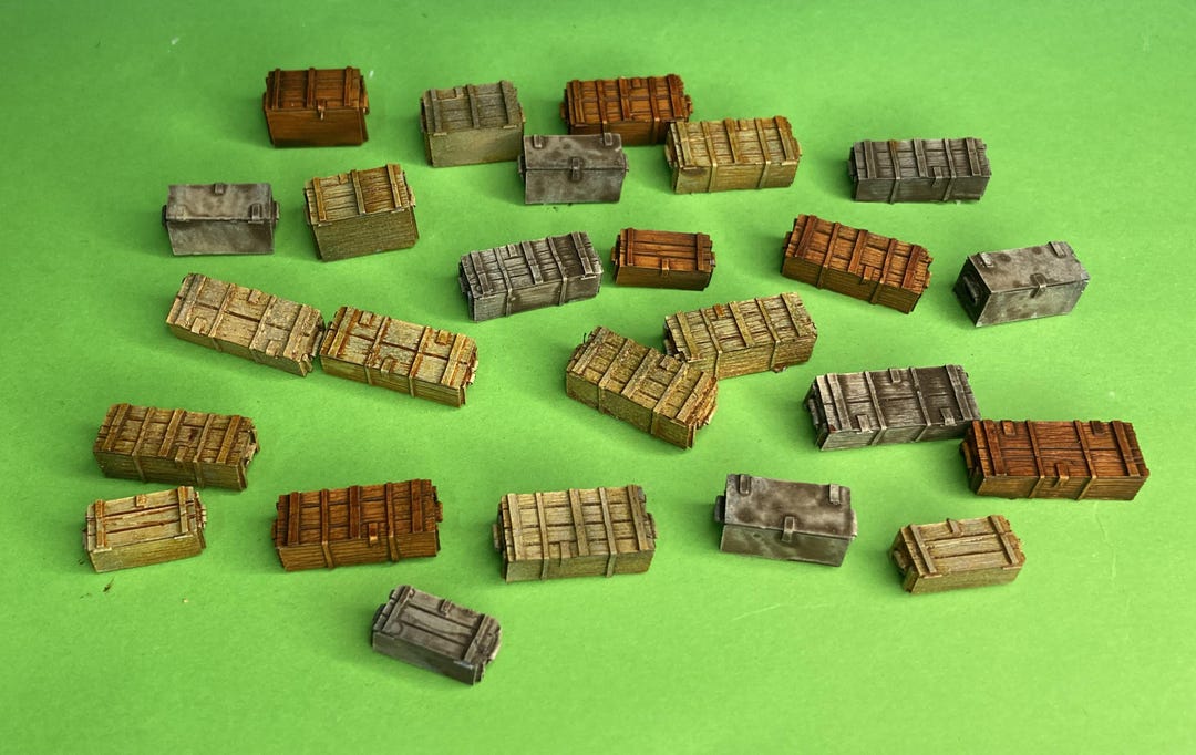 1/35 Scale Ammo Boxes (24 Pieces) WW2 Unpainted Kit Historical Figure ...
