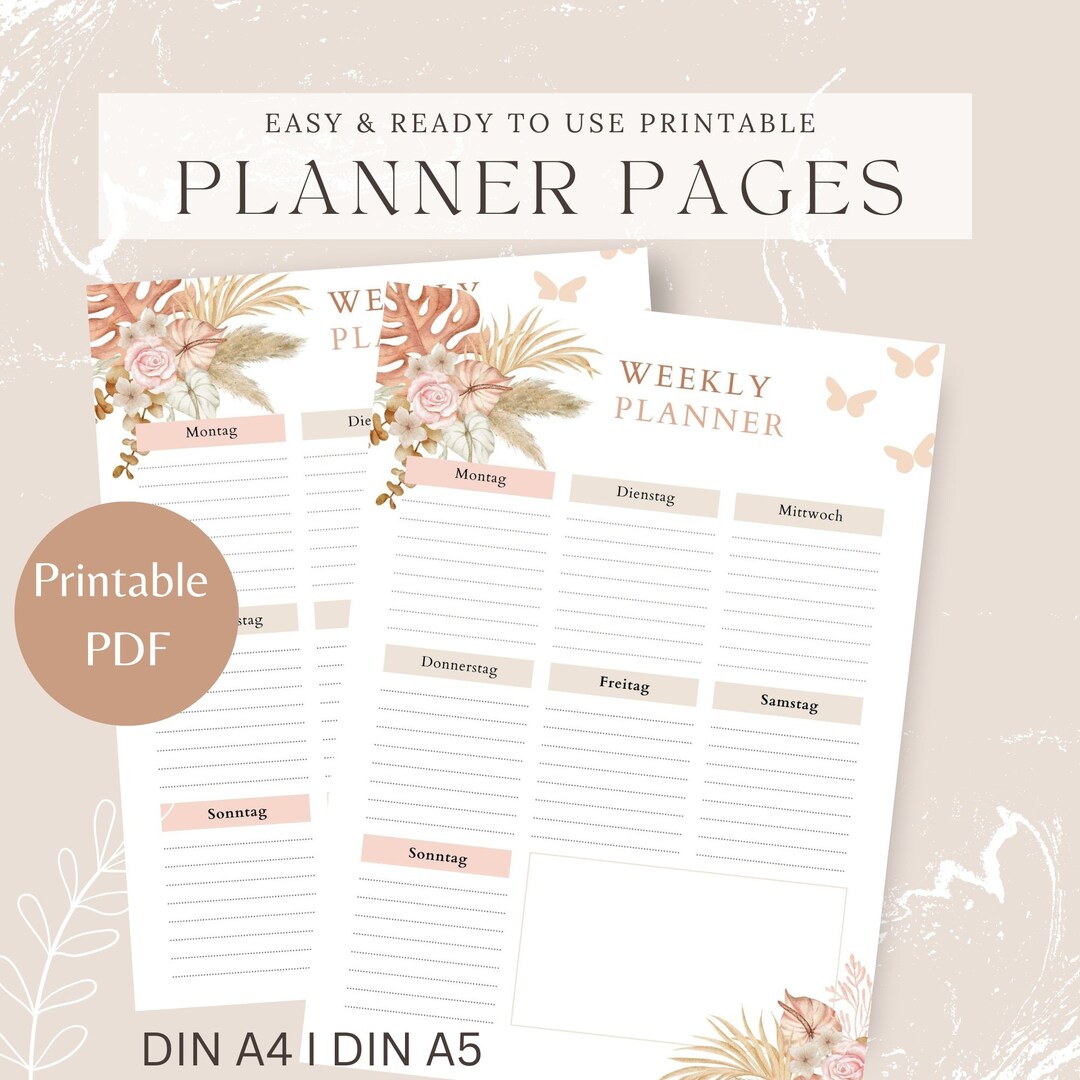 Printable Weekly Planner Sheets / Printable Calendar Inserts / Filofax ...