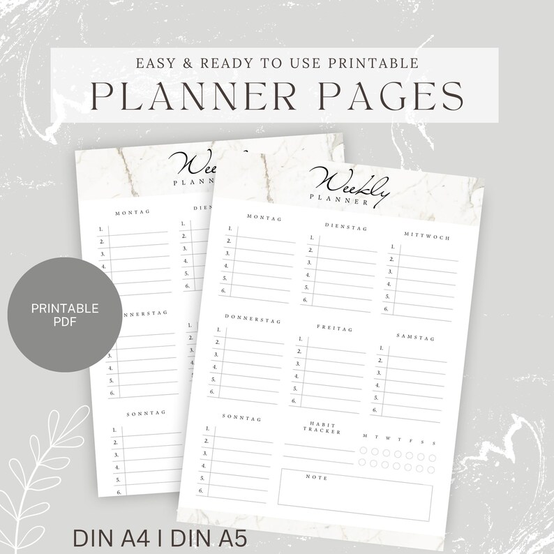 Printable Weekly Planner Sheets / Printable Calendar Inserts / - Etsy