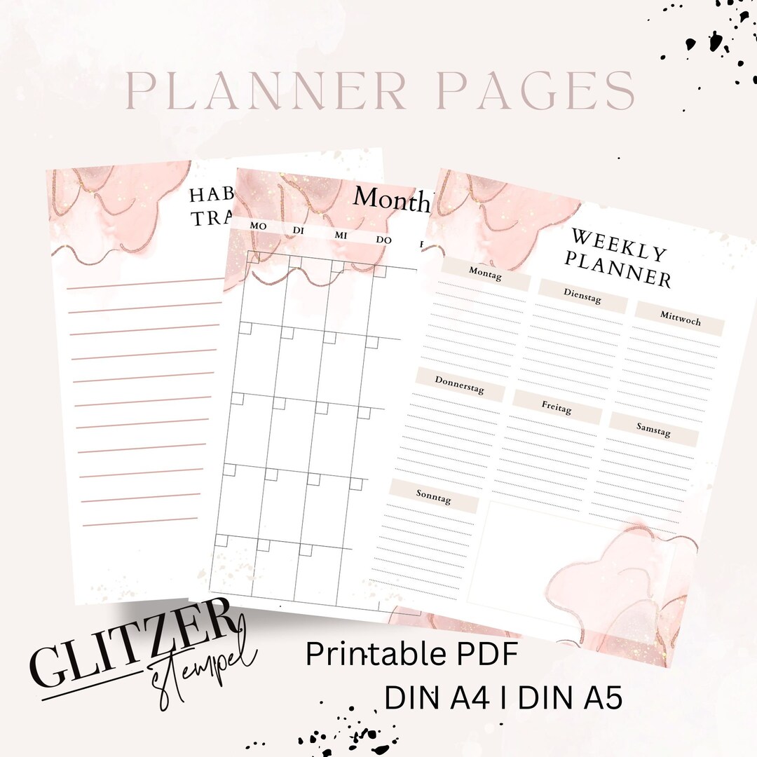 Printable Planner Set Bundle Habit Tracker Weekly Planner Monthly ...