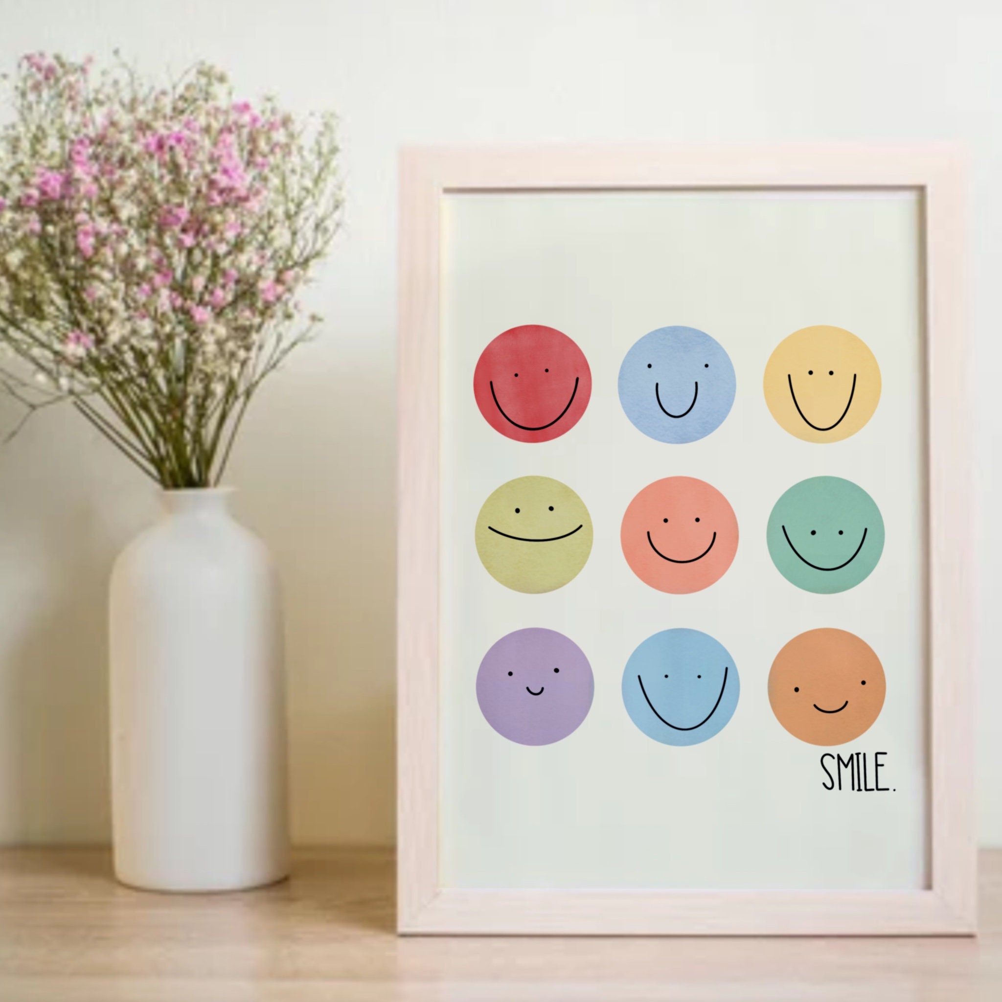 Smiley Face Digital Print - Etsy