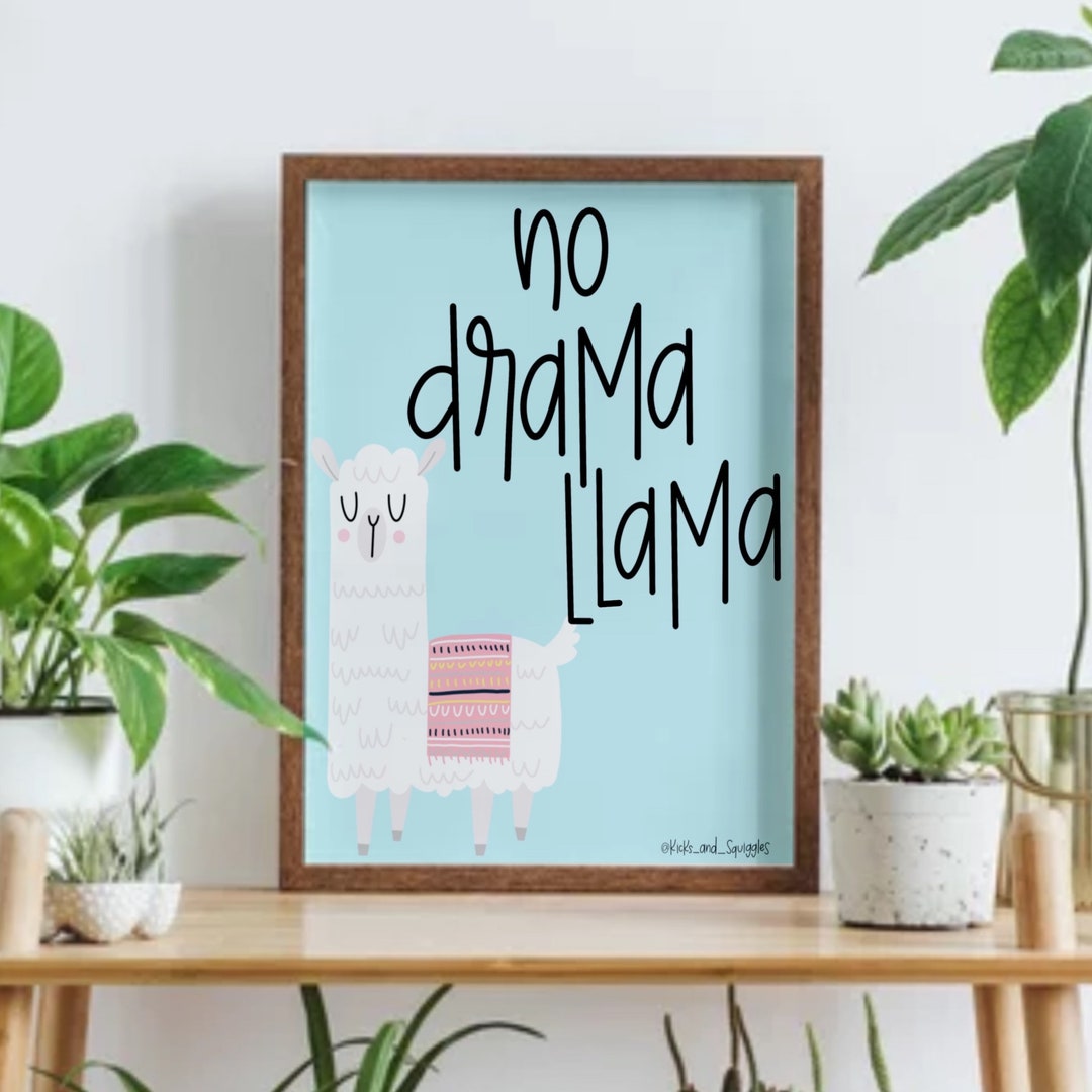 Digital Download No Drama Llama Wall Print - Etsy