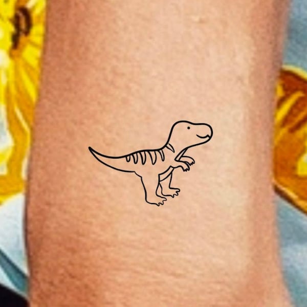 Little Dinosaur Temporary Tattoo - Etsy