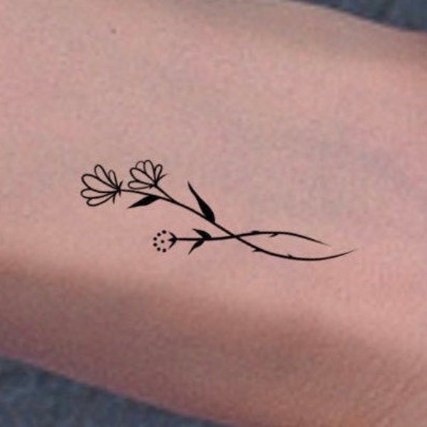 Small Temporary Flower Tattoo - Etsy