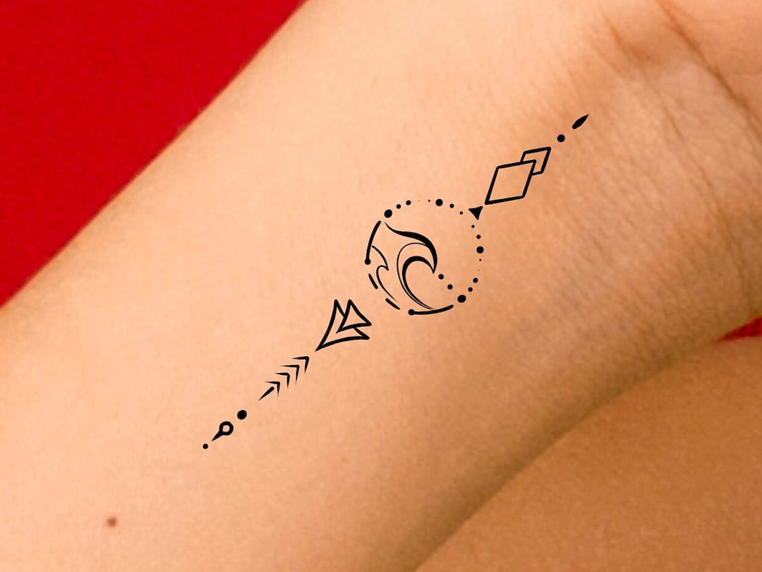 Wave Arrow Temporary Tattoo / Wave Tattoo / Arrow Tattoo / Ocean Tattoo ...