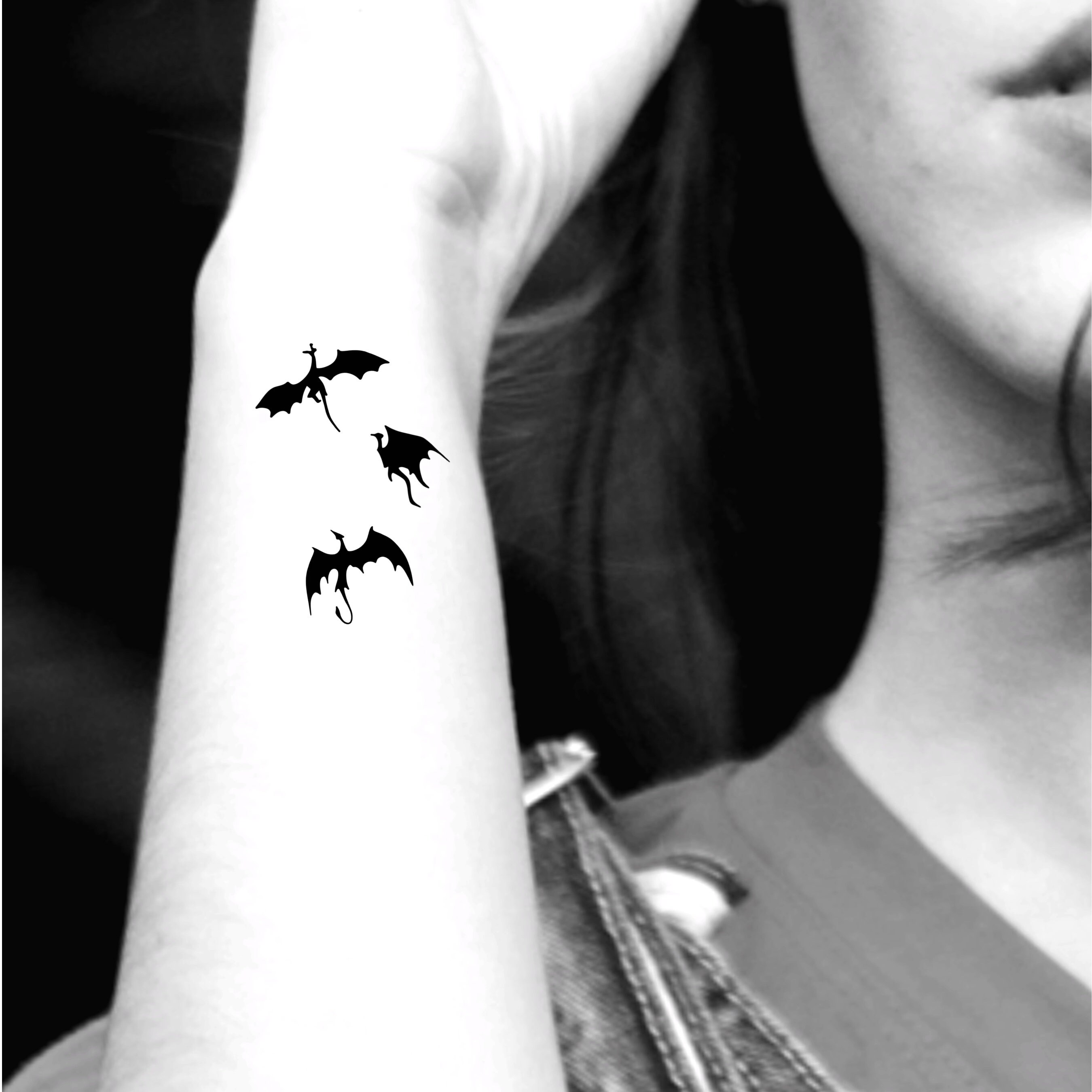 Dragons Temporary Tattoo / Fantasy Tattoo / 3 Dragon | Etsy