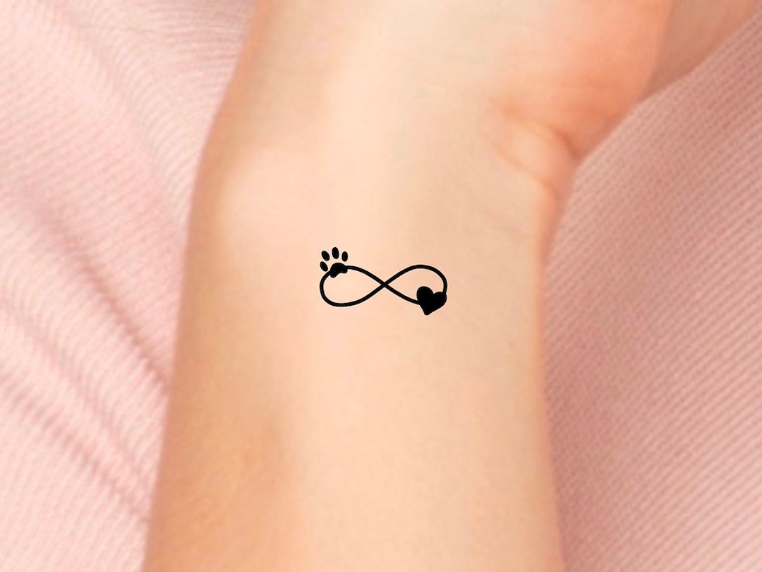 Minimalist Paw Print Infinity / Dog Tattoo - Etsy
