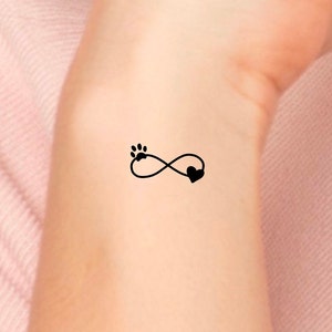 Minimalist Paw Print Infinity / Dog Tattoo - Etsy