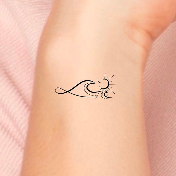 Sun Wave Tattoo Etsy