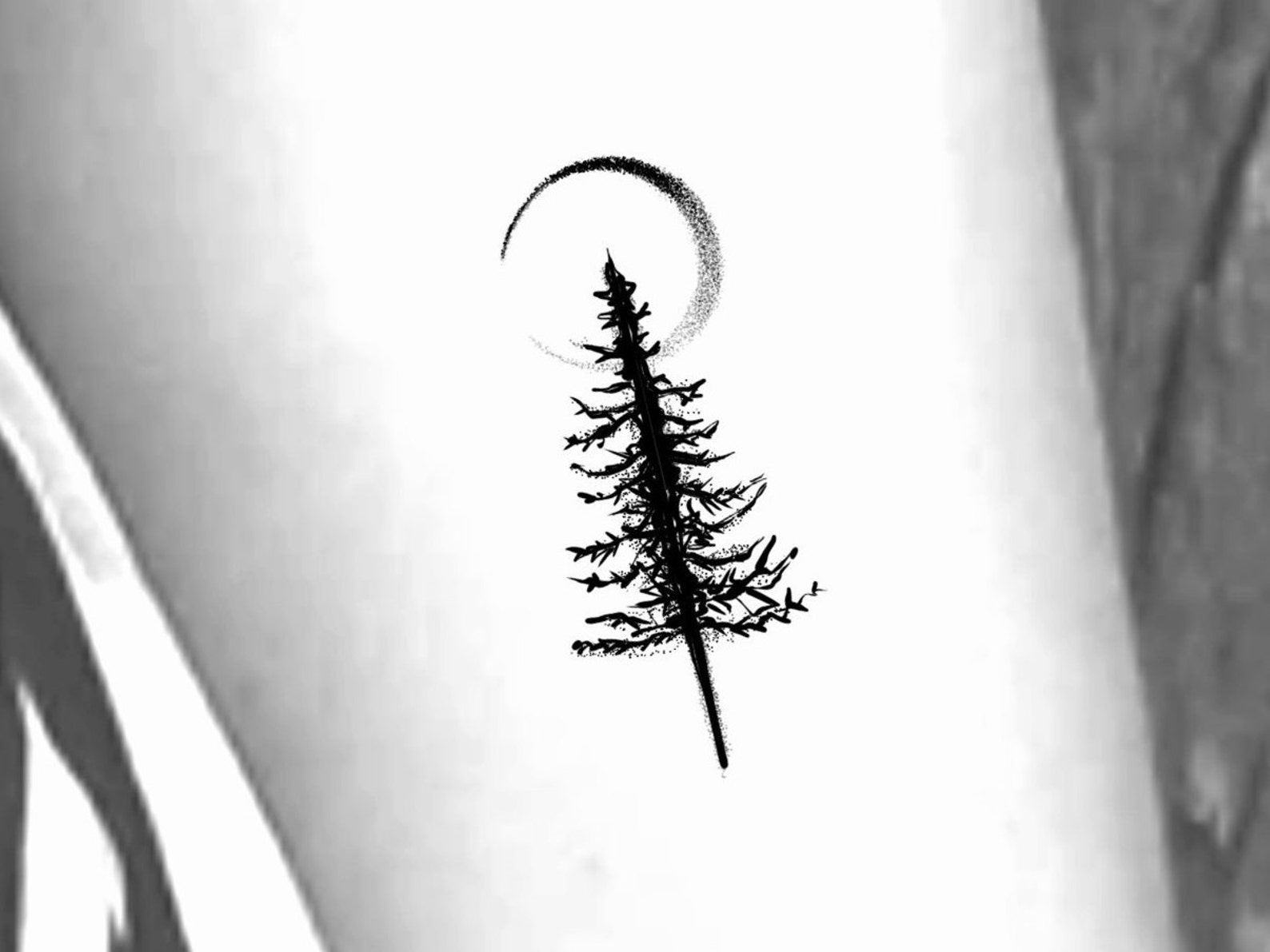 Moon Tree Temporary Tattoo - Etsy