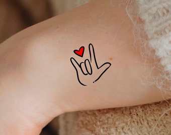 ILY Sign Language Temporary Tattoo / I Love You Tattoo - Etsy