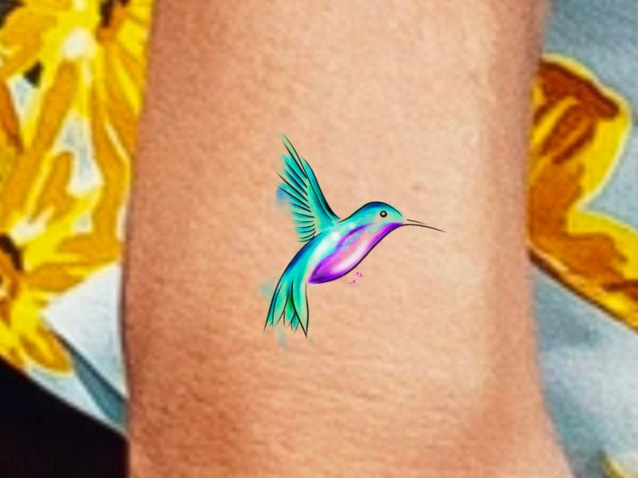 Watercolor Hummingbird Tattoo / Humming Bird Tattoo / Small - Etsy