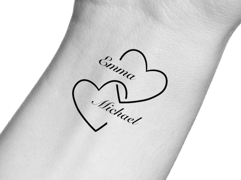 Custom Names Temporary Tattoo / Custom Hearts Tattoo / Custom Words ...