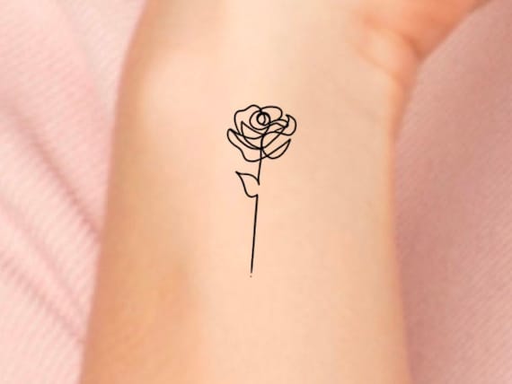 Single Stem Rose Tattoo