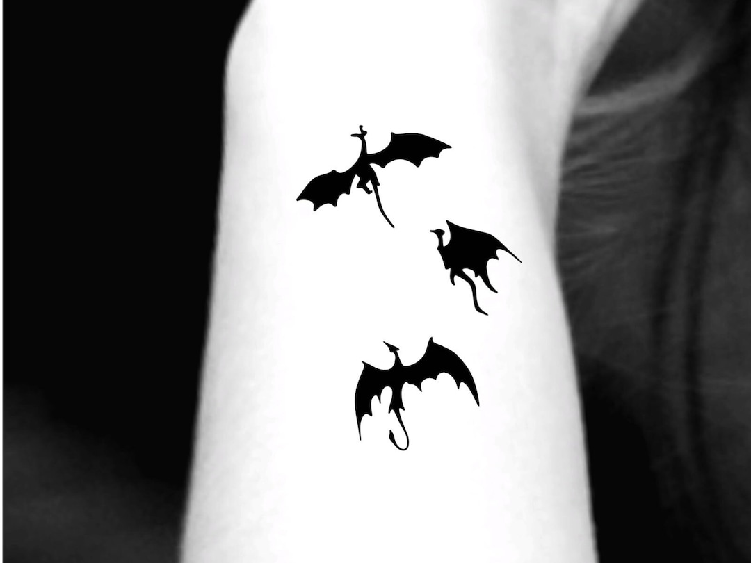 Dragons Temporary Tattoo / Fantasy Tattoo / 3 Dragon - Etsy