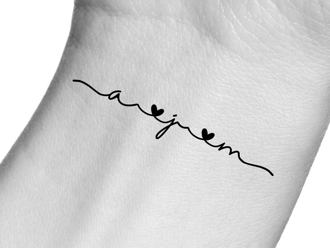 Custom Temporary Tattoo / Custom Heart Initials Temporary Tattoo - Etsy