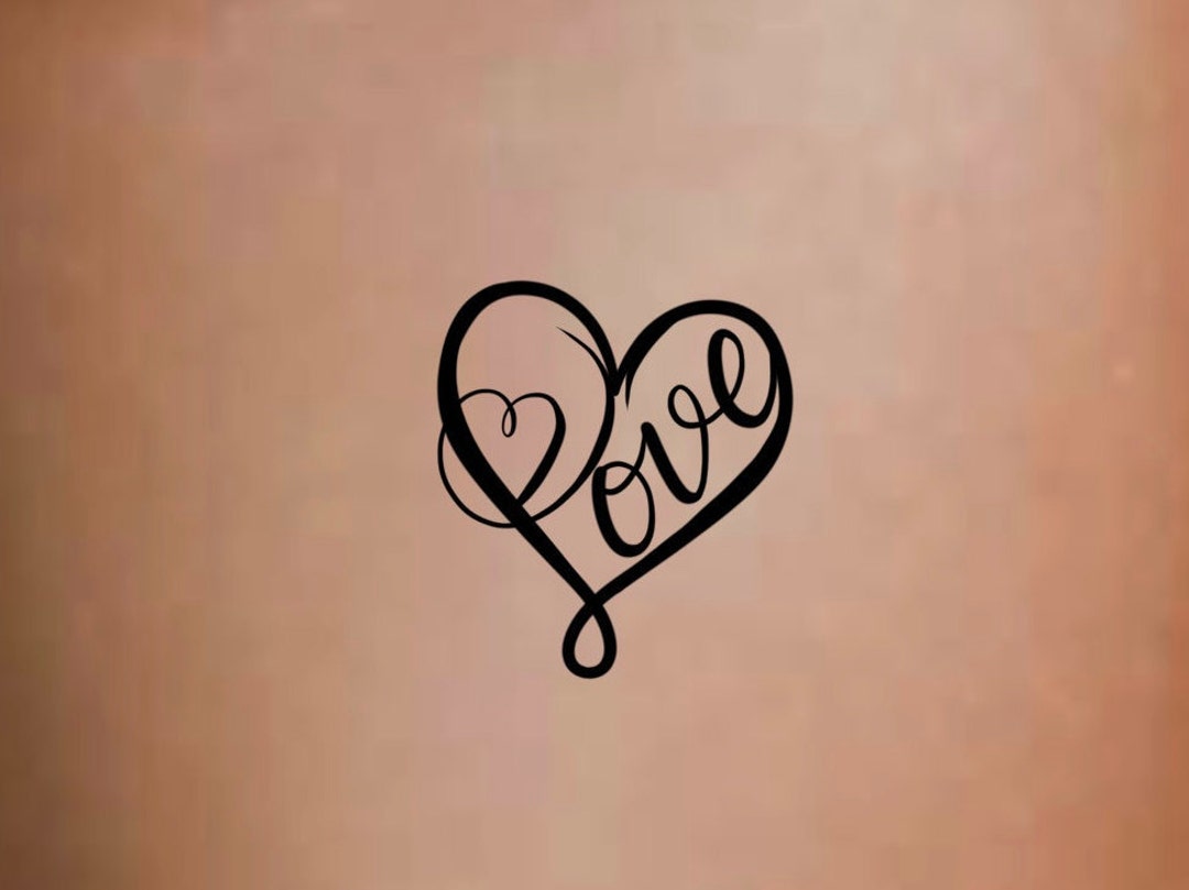 Love Heart Temporary Tattoo / Small Heart Tattoo / Love Temp Tattoo - Etsy